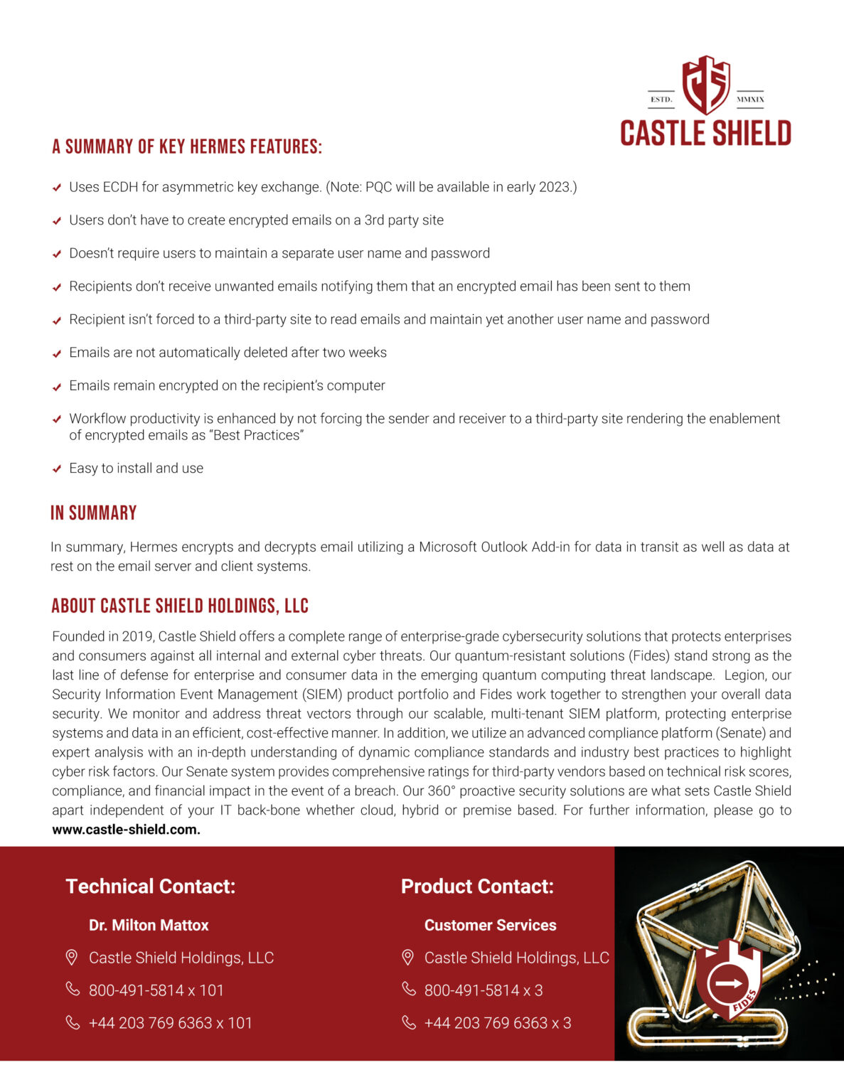 Hermes Details - Castle Shield Holdings, LLC